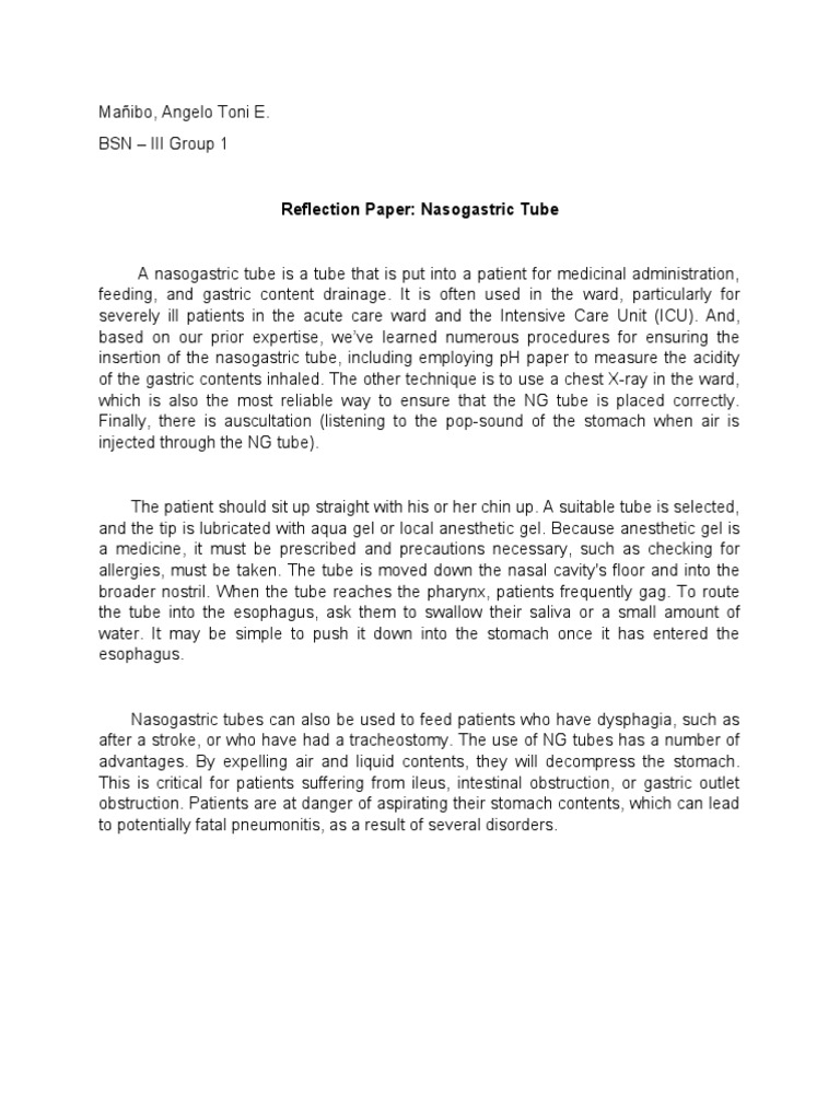 Mañibo - Reflection Paper (NGT) | PDF | Wellness