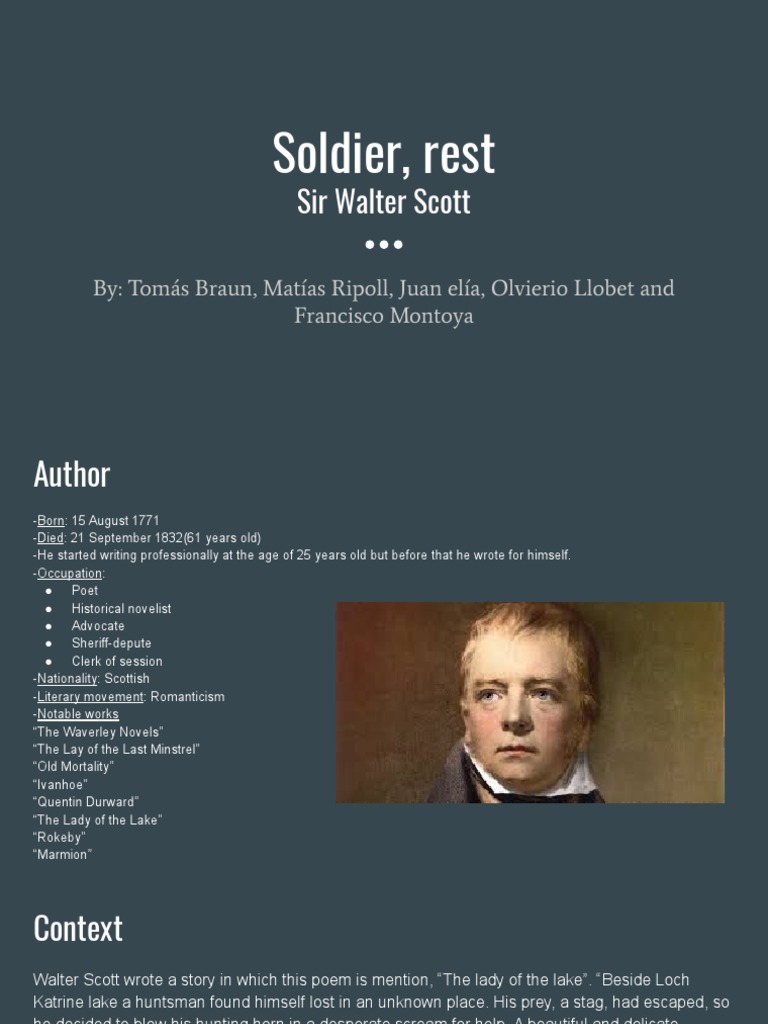 Soldier, Rest: Sir Walter Scott | PDF | Poetry | Walter Scott