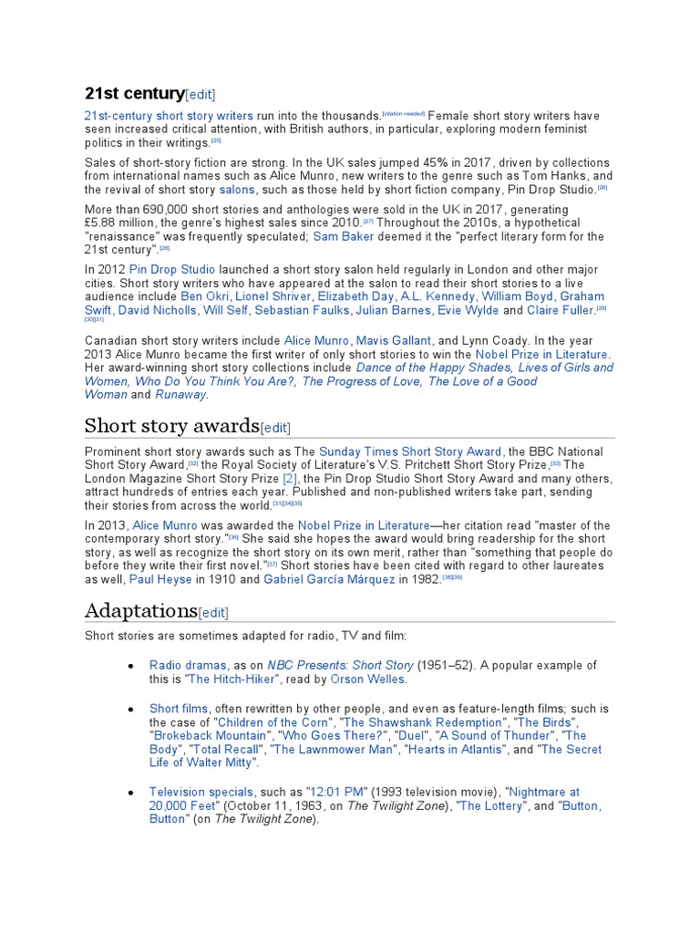 The Resurgence of the Short Story in the 21st Century: Increased Sales ...