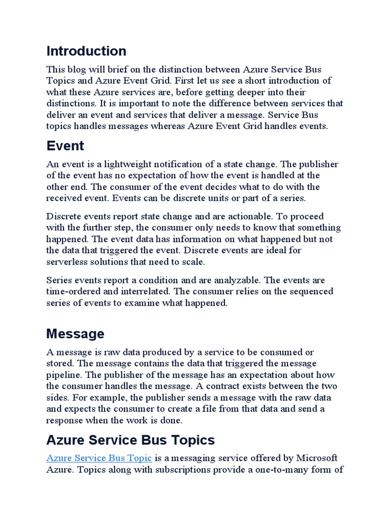 Azure Service Bus Topic | PDF | Microsoft Azure | Information Age