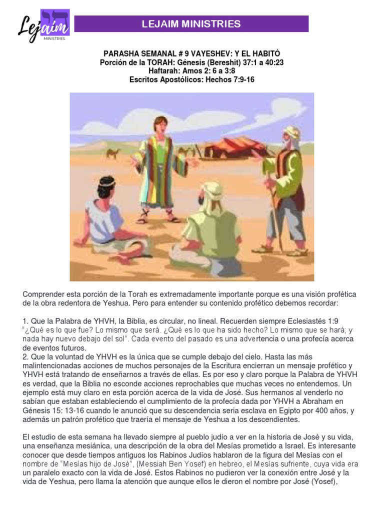 Parasha 9 Vayeshev - Y-El-Habito | PDF | Jacob | Biblia hebrea