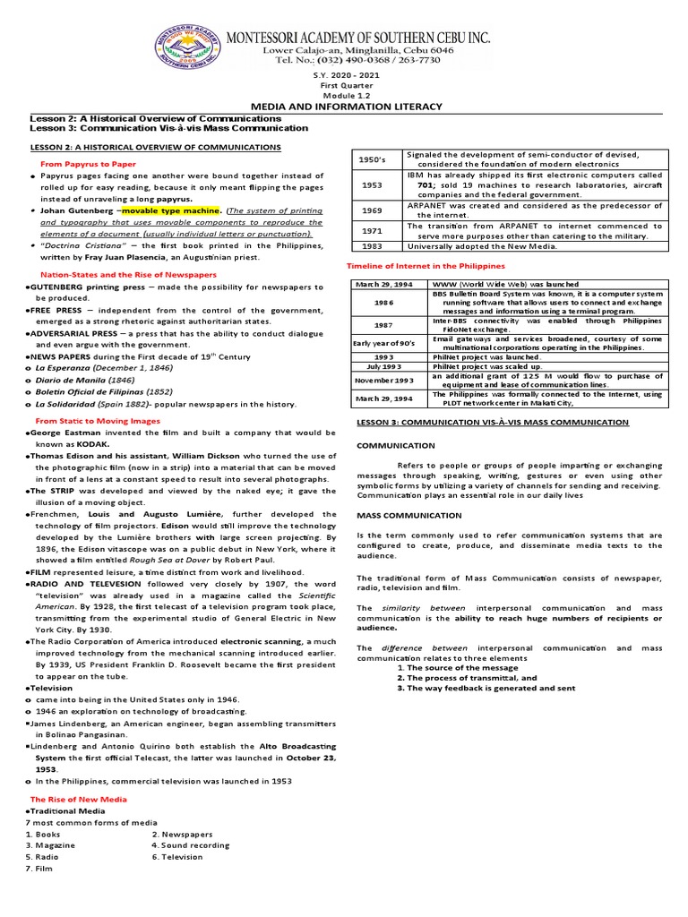 Media and Information Literacy: From Papyrus To Paper | PDF ...