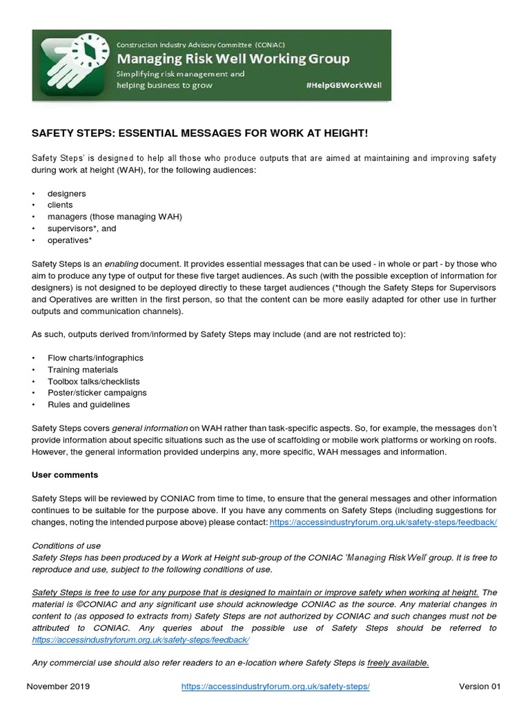 Safety Steps: Essential Messages For Work at Height!: User Comments ...