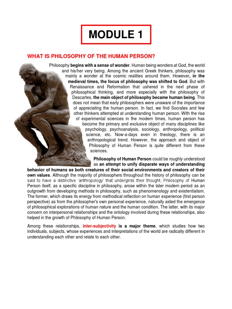 MODULE 1 What Is Philosophy of The Human Person | PDF | Anthropology ...