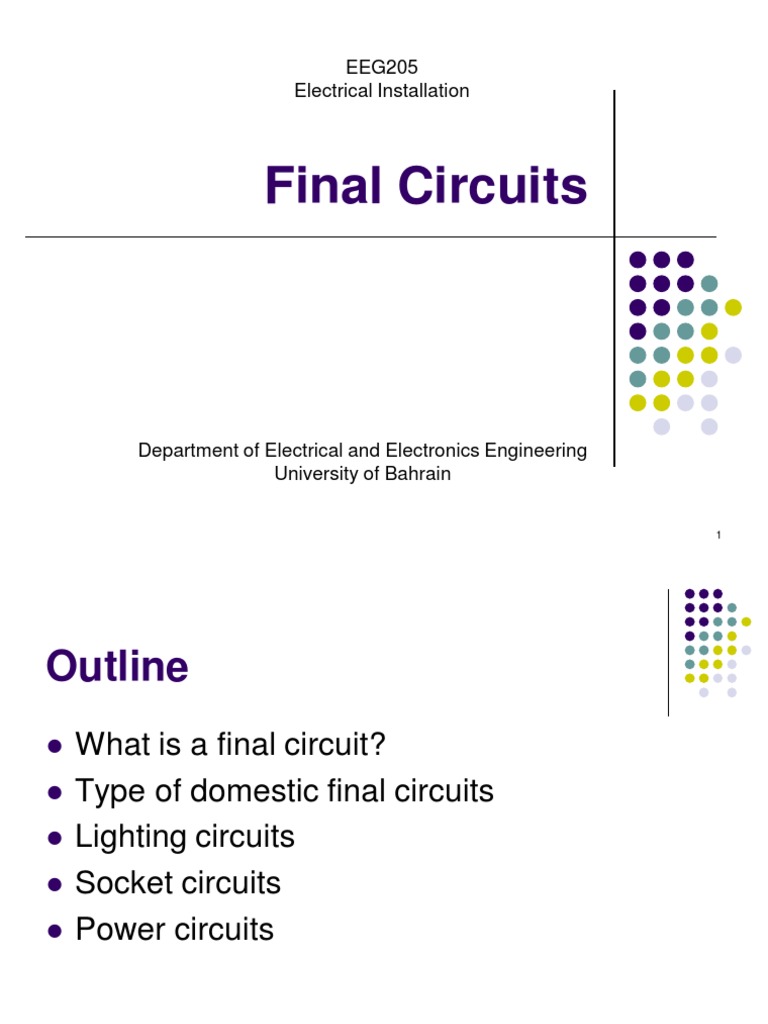 Final Circuits: EEG205 Electrical Installation | Download Free PDF | Ac ...
