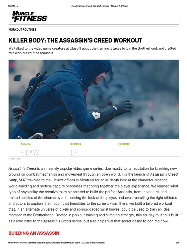 The Assassin's Creed Workout Routine | PDF | Physical Fitness ...