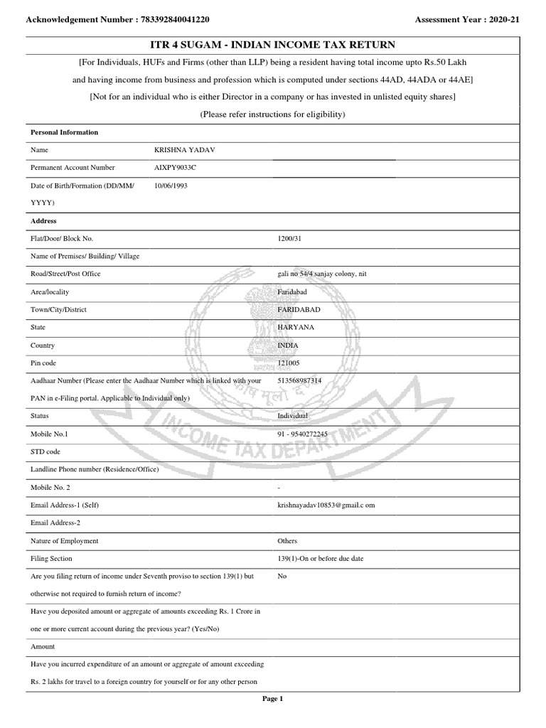 Itr Form | PDF | Insurance | Tax Deduction