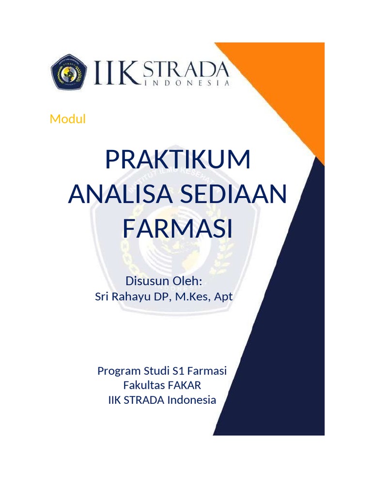 MODUL PRAKTIKUM ANALISIS SEDIAAN FARMASI-dikonversi | PDF