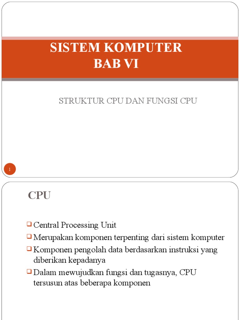 Struktur CPU Dan Fungsi CPU | PDF
