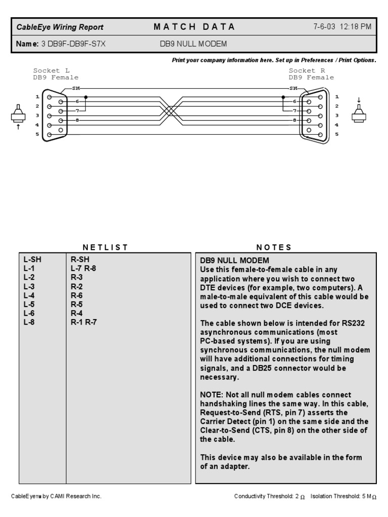 Match Data: Cableeye Wiring Report | PDF | Computing | Data Transmission