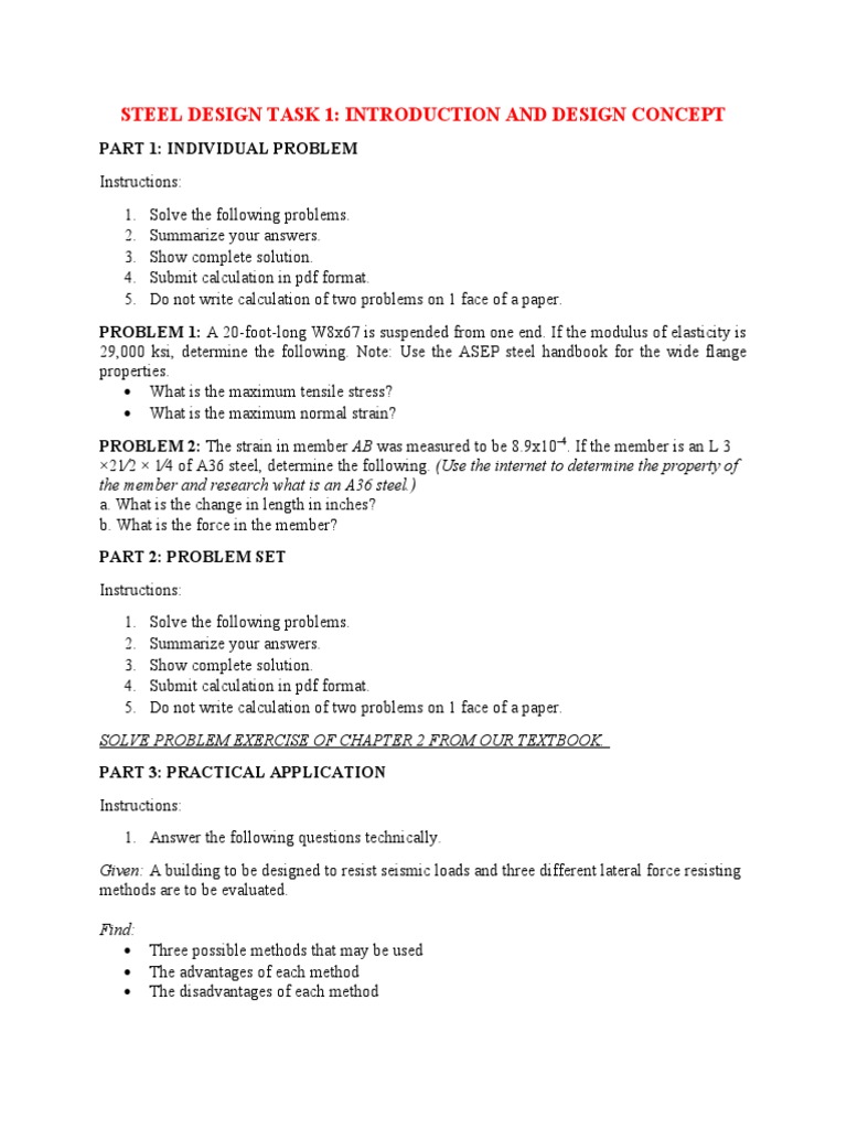 Steel Design: Problems & Applications | PDF