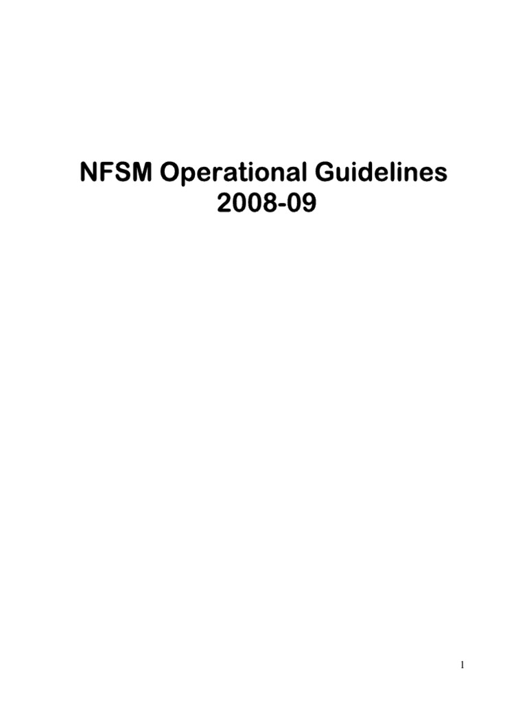 NFSM State Operational Manual | PDF | Agriculture | Micronutrient
