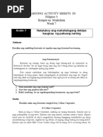 FILIPINO WORKSHEET 4 - Pagbibigay NG Angkop Na Pamagat Sa Binasang Teksto | PDF