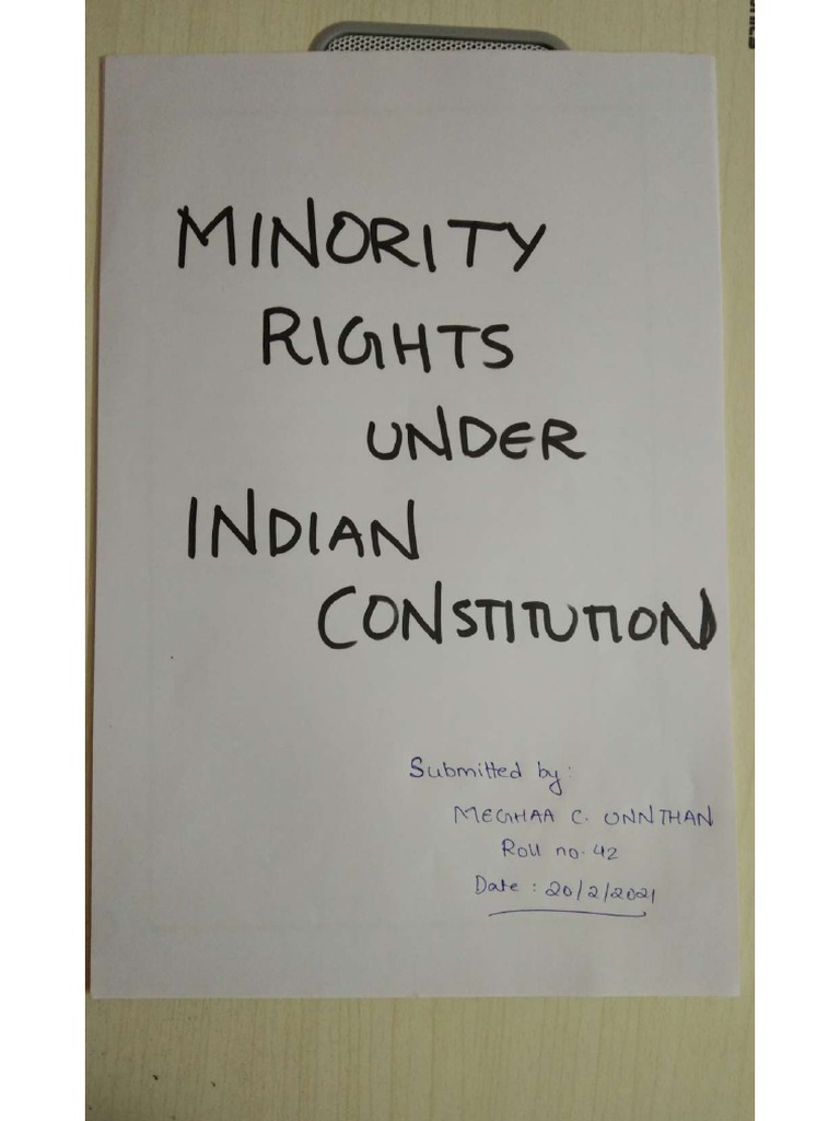 Minority Rights Under Indian Constitution Pdf