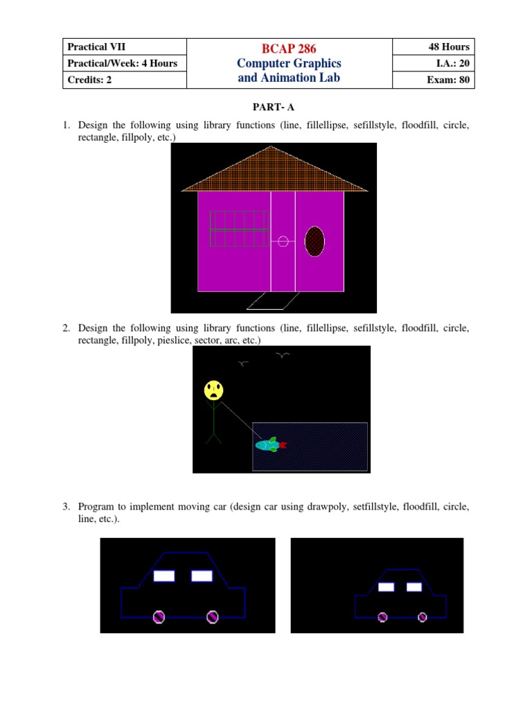 Computer Graphics and Animation Lab: BCAP 286 | PDF | Class (Computer ...