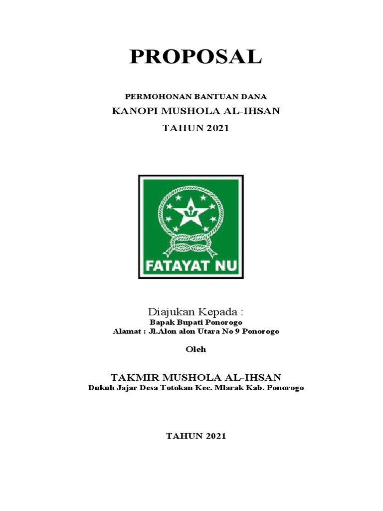 Permohonan Dana Alat Musik Hadroh | PDF | Politik | Ilmu Sosial