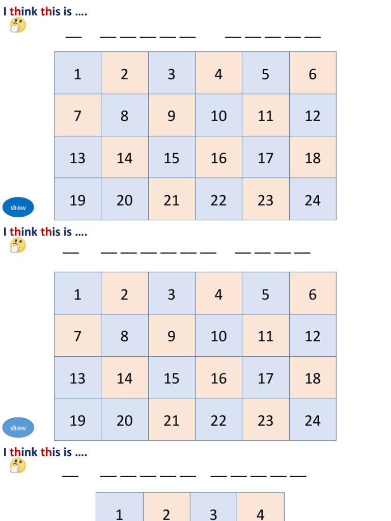 Picture Reveal Game 1 | PDF
