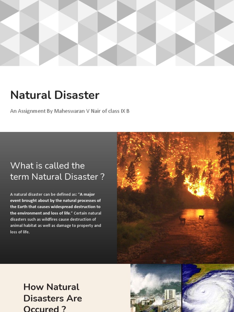 Natural Disaster: An Assignment by Maheswaran V Nair of Class IX B ...