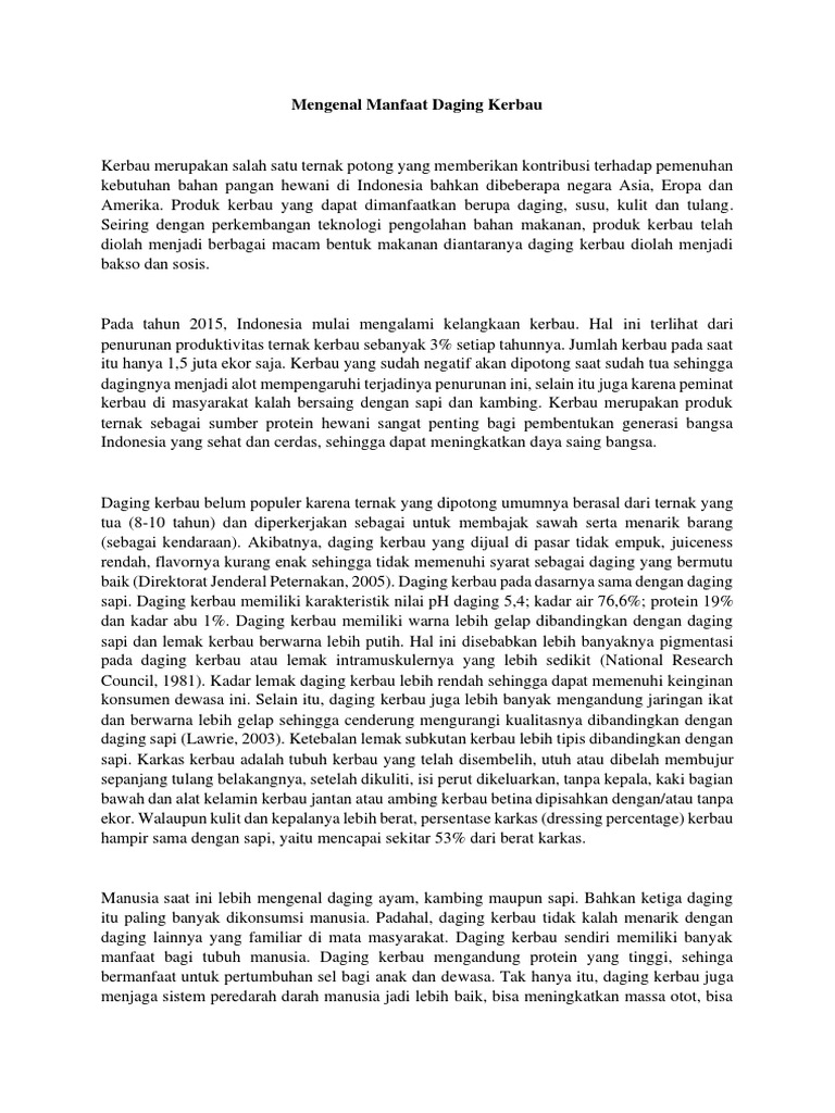 7 - Mira Alfiana - Tugas Essay (Kerbau) | PDF