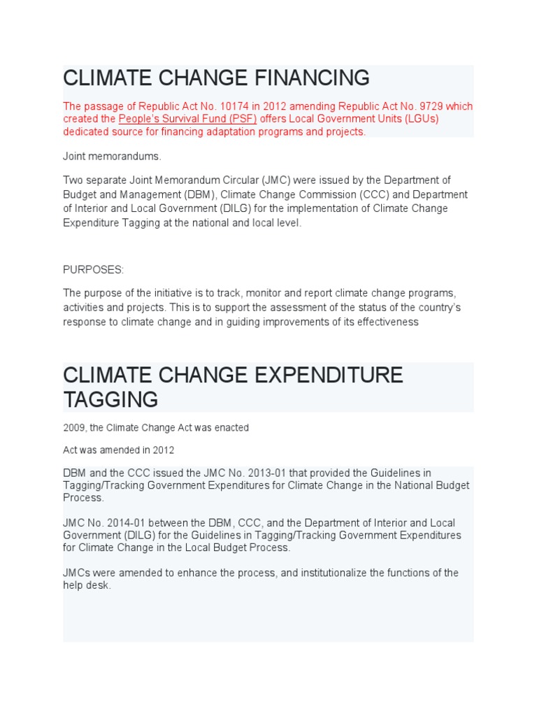 Part 5 - Climate Change Financing | PDF | Global Environment Facility ...