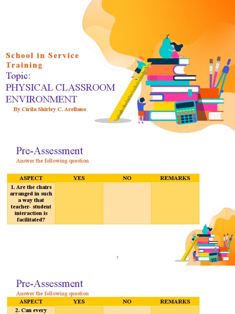 Optimizing Physical Classroom Environment | PDF | Classroom | Learning