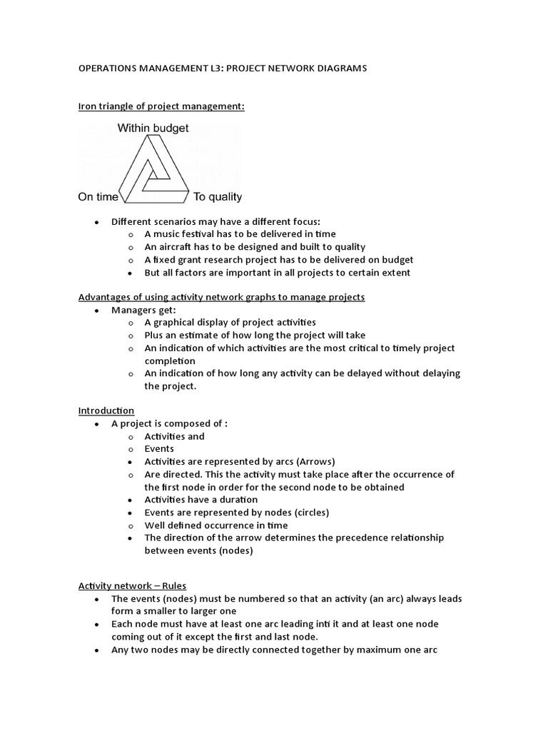 NOTES Project Network Diagrams | PDF | Vertex (Graph Theory ...