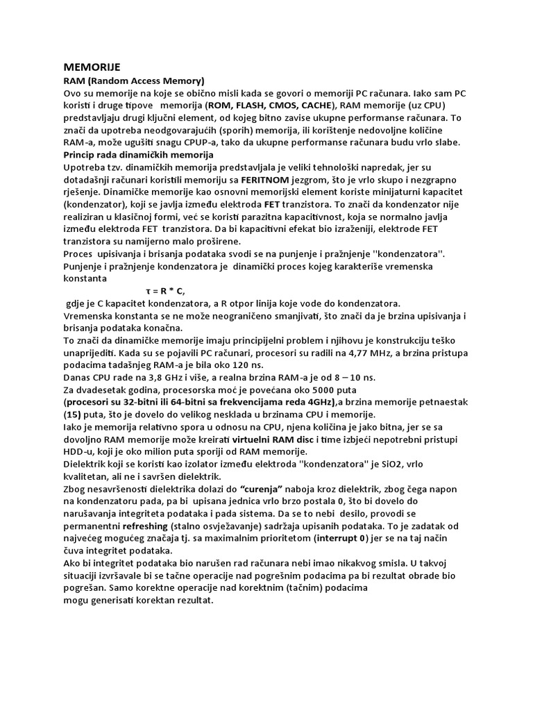 3.memorije I Sabirnice | PDF