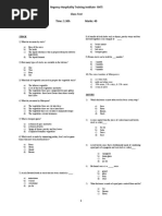 F&B Service MCQ Questions & Answers | PDF | Waiting Staff | Hors D'oeuvre