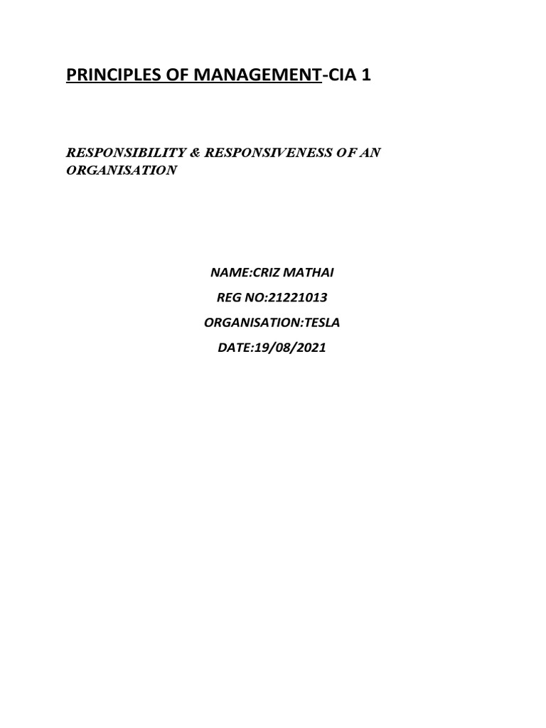 An Analysis of Tesla's Organizational Structure, Responsibilities, and ...