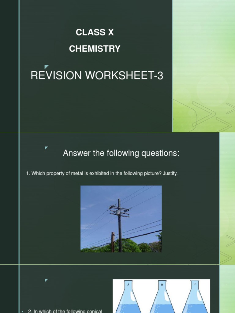 Revision Worksheet-3 CHEMISTRY | PDF | Technology & Engineering