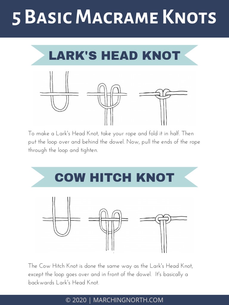 5 Basic Macrame Knots PDF | PDF | Knot | Scoutcraft
