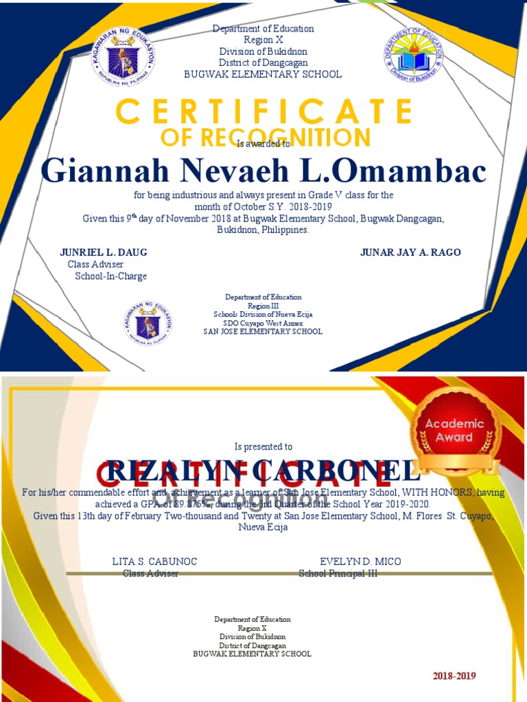 Certificates Ready To Edit - Docx Version 1 | PDF