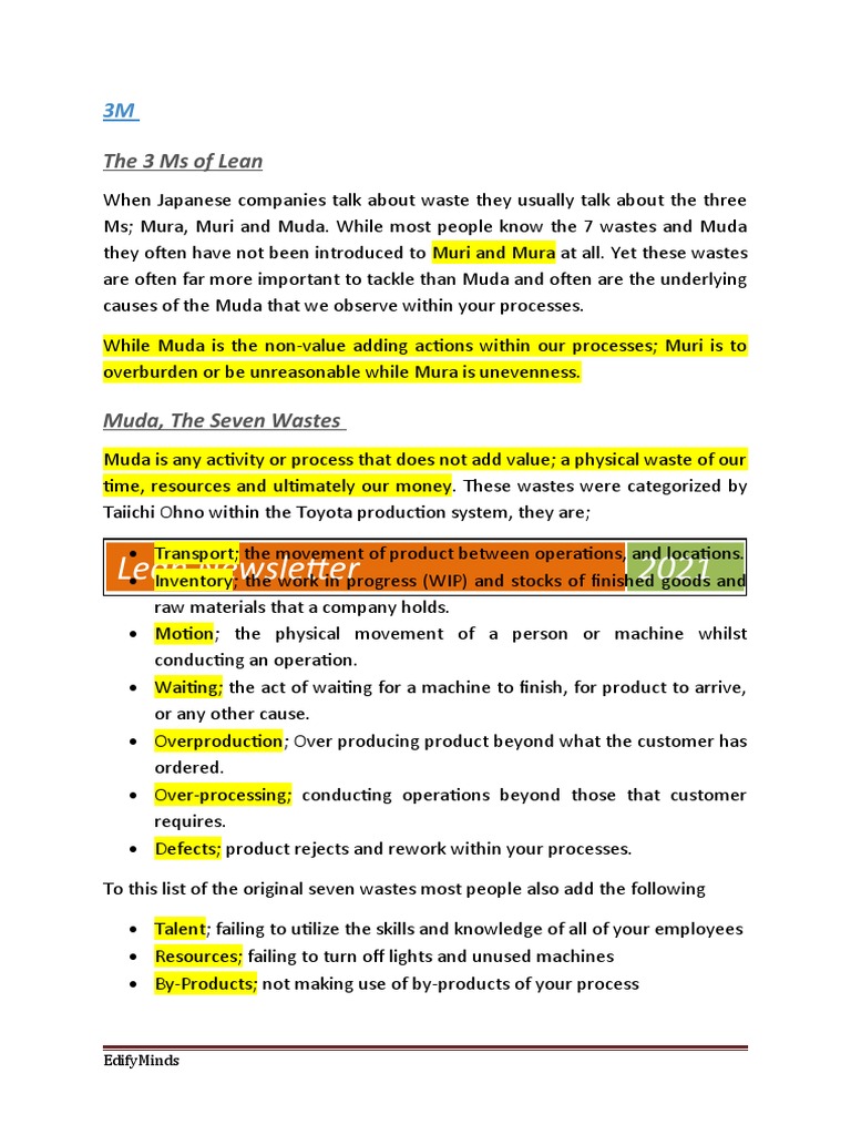 Lean Newsletter | PDF | Lean Manufacturing | Business