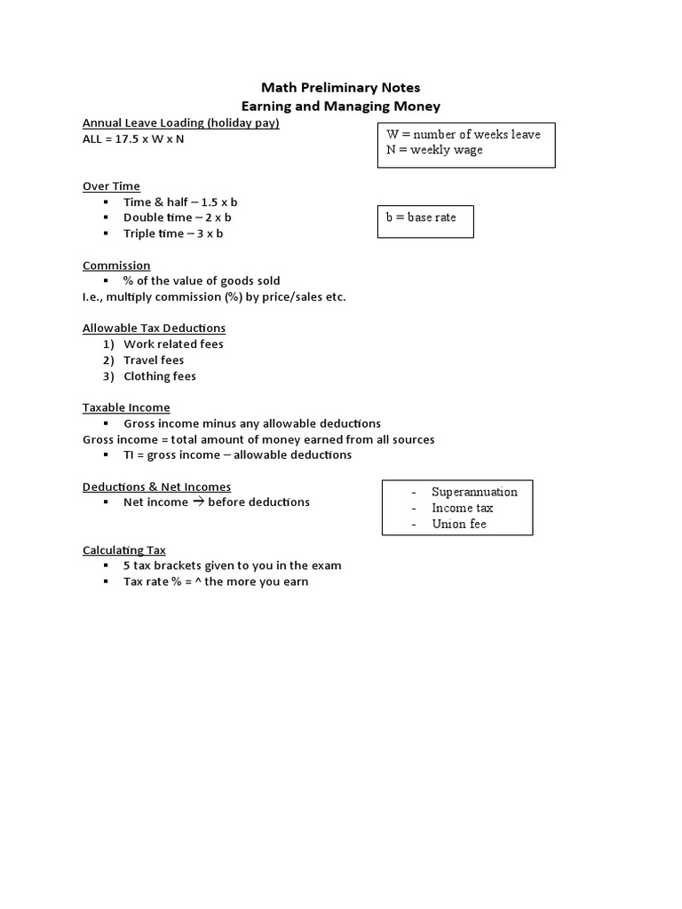 Math Preliminary Notes | PDF | Area