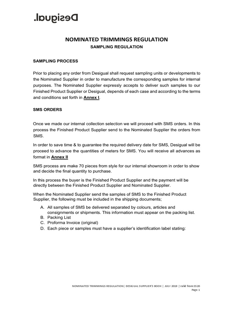 Procedure To Homologation Desigual - Trimmings | PDF | Intellectual ...