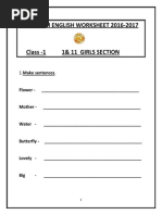 English Worksheets - Class 1 (Nouns, Plurals, Verbs, Adjectives and ...