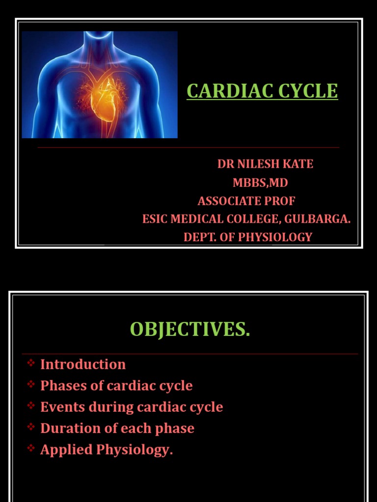 Cardiac Cycle: DR Nilesh Kate MBBS, MD Associate Prof Esic Medical ...