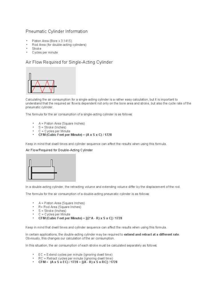 Pneumatic Cylinder Information | PDF