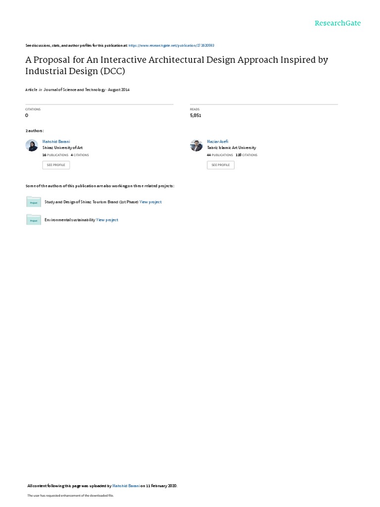 Archi. Project Proposal Sample 1 | PDF | Design | Architect