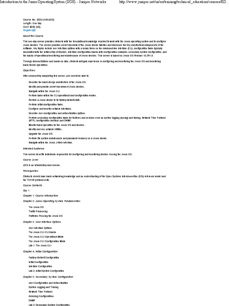 Junos OS Basics for Network Admins | PDF | Operating System | Command Line Interface