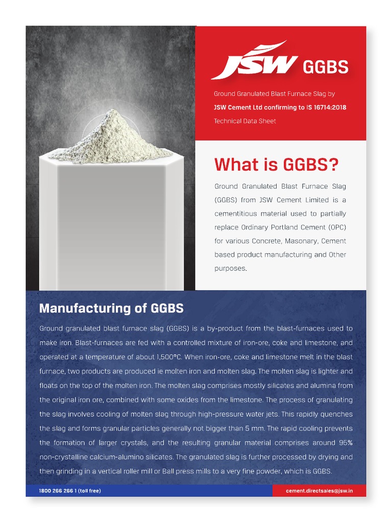 JSW GGBS Technical Data Sheet | PDF