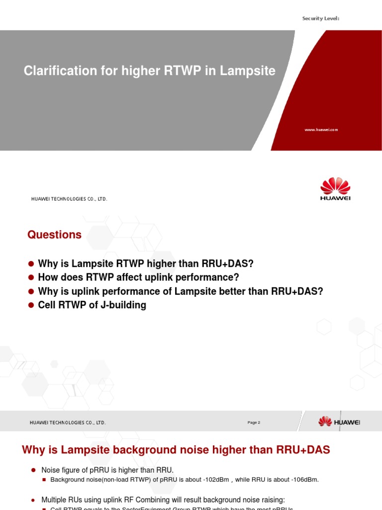 Clarification For Higher RTWP in Lampsite: Security Level | PDF | High ...
