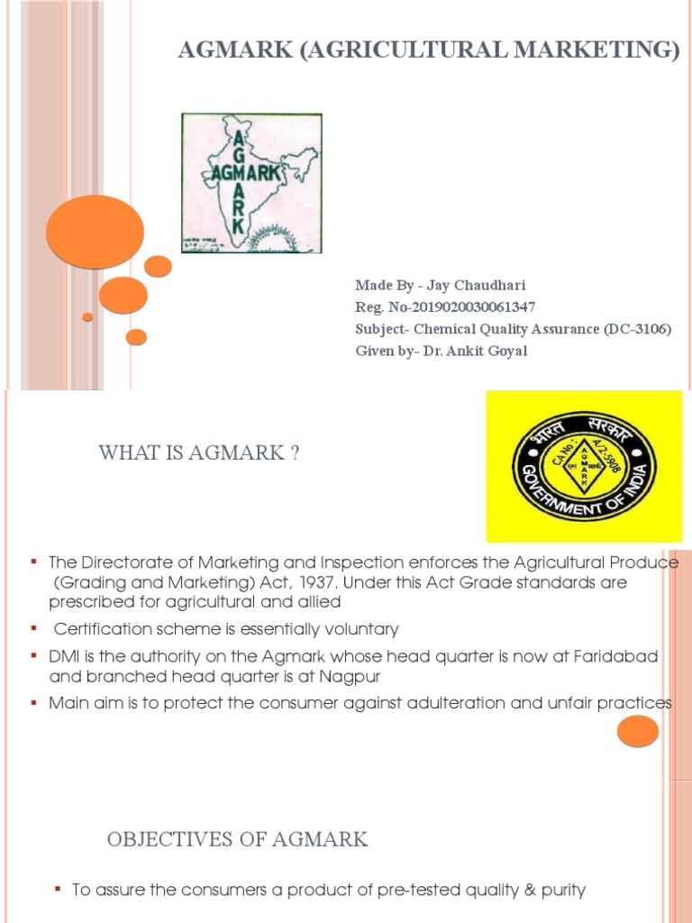 Agmark (Agricultural Marketing) | PDF | Butter | Food And Drink