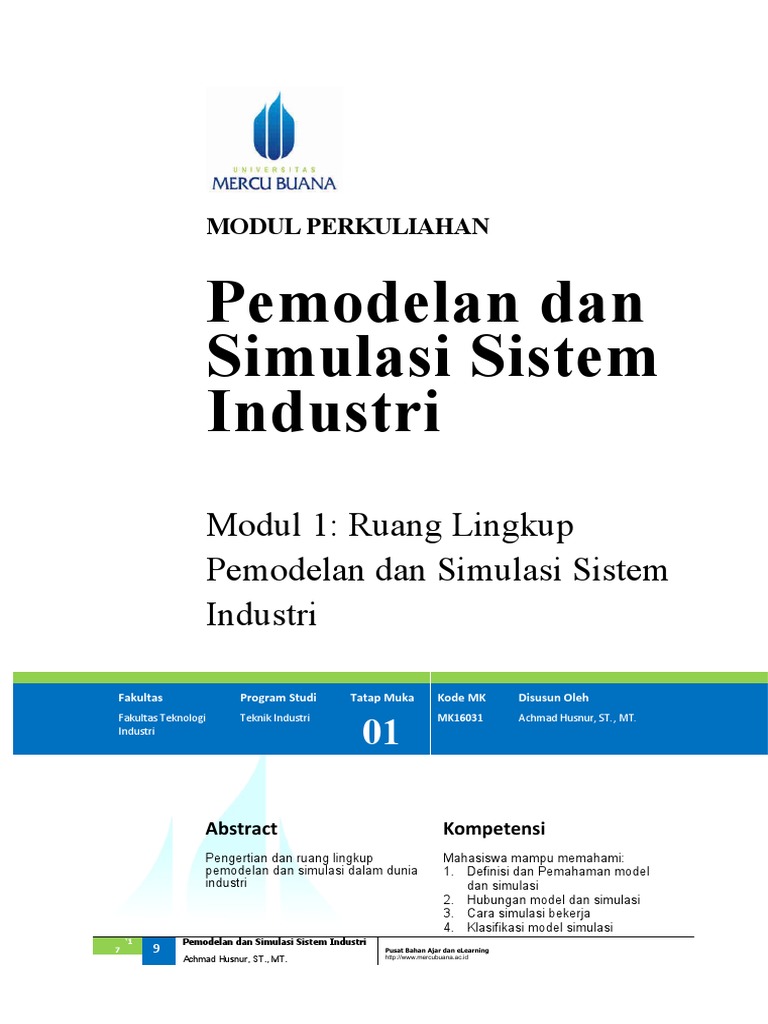 Modul 1 - Ruang Lingkup Pemodelan Dan Simulasi Industri | PDF | Komputer