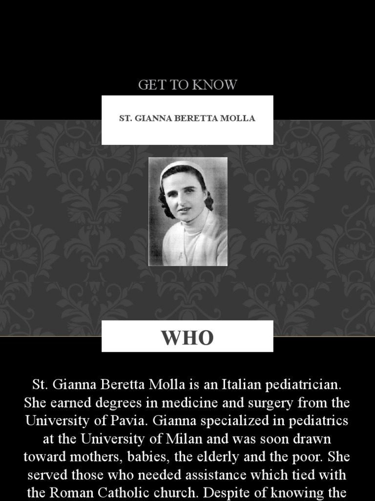Get To Know: St. Gianna Beretta Molla | PDF