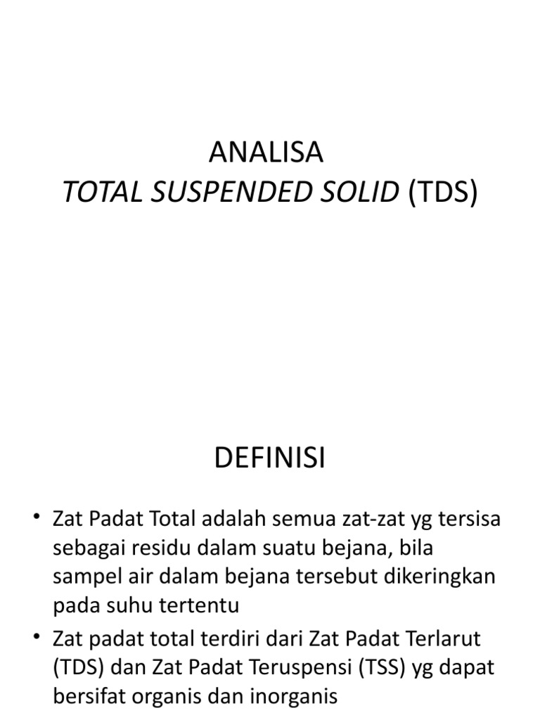 3.analisa TSS TDS | PDF