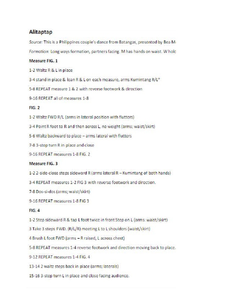 Alitaptap Dance Steps | PDF