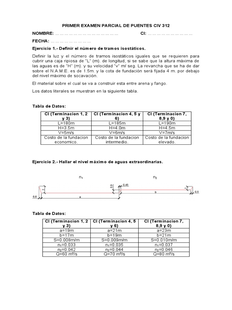 1° Parcial de Puentes | PDF
