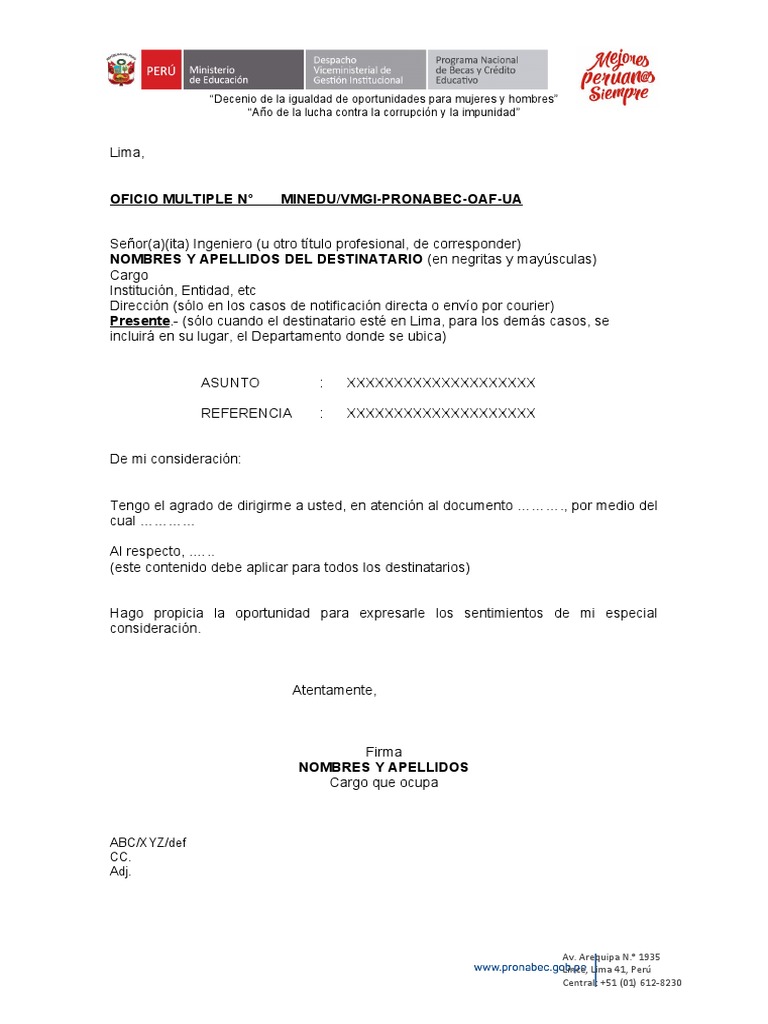 Modelo - Oficio - Multiple - 2018 - (10012018 043117) | PDF