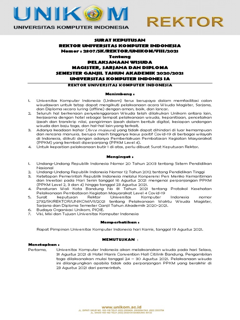 SK Wisuda Unikom | PDF